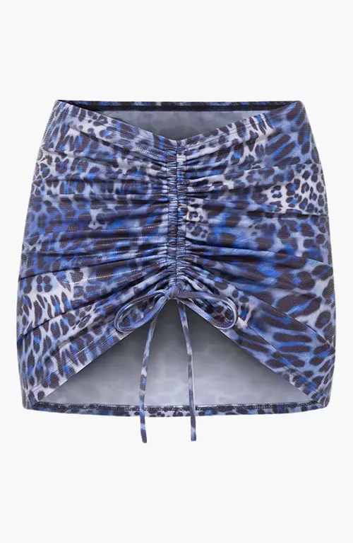 LUNA B Grace Mini Skirt - Leopard Blue