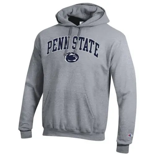 Champion Penn State Nittany Lions Arched Logo Fleece Pullover Hoodie - Heather Gray