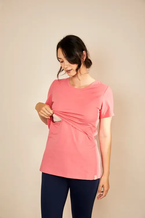 THE BSHIRT Nursing Crew Neck T-shirt - Rose