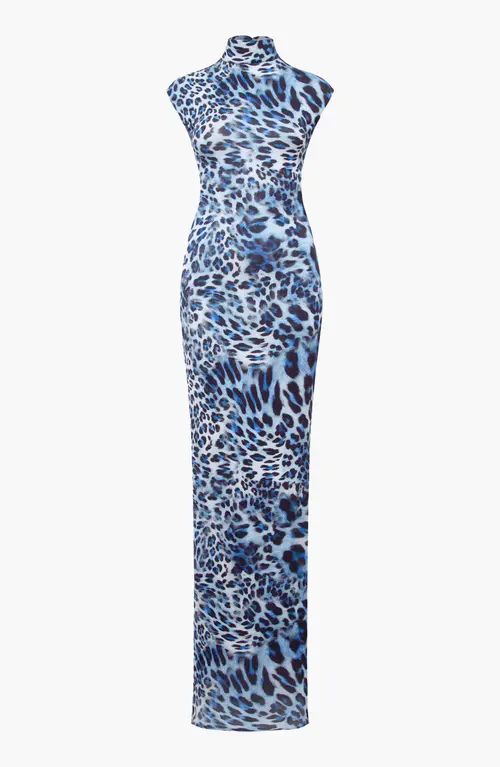 LUNA B Jasmine Dress - Printed Leopard Blue