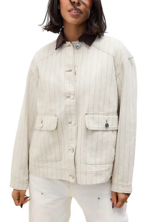 NEXT Corduroy Collar Stripe Twill Jacket