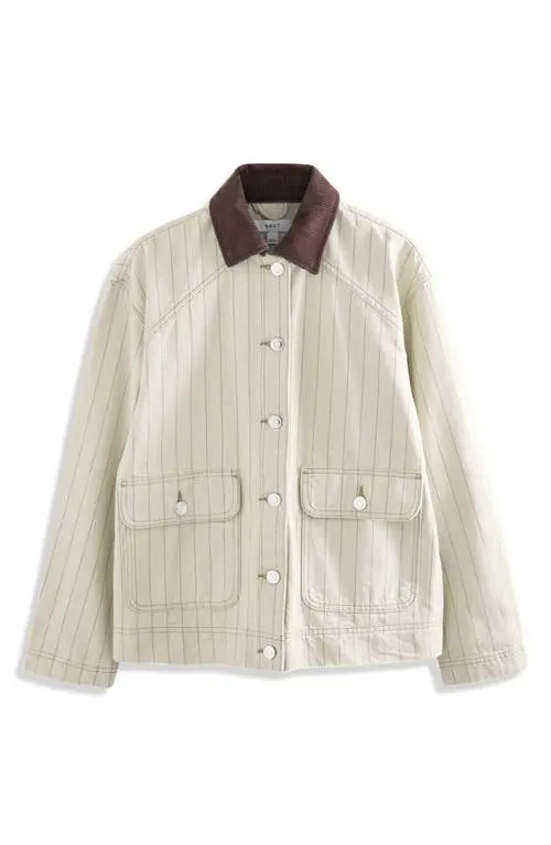 NEXT Corduroy Collar Stripe Twill Jacket