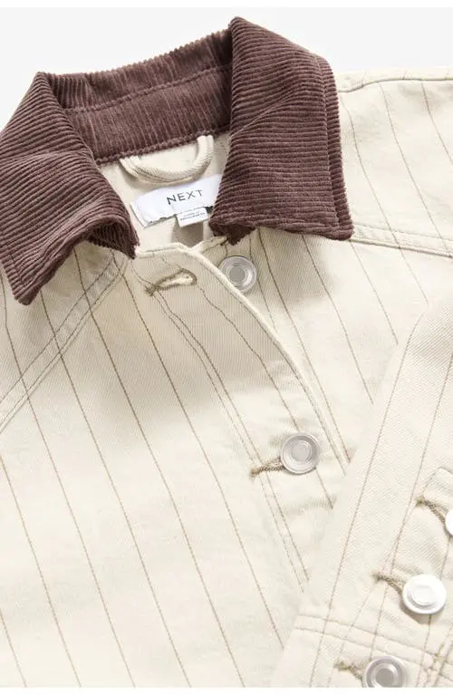 NEXT Corduroy Collar Stripe Twill Jacket