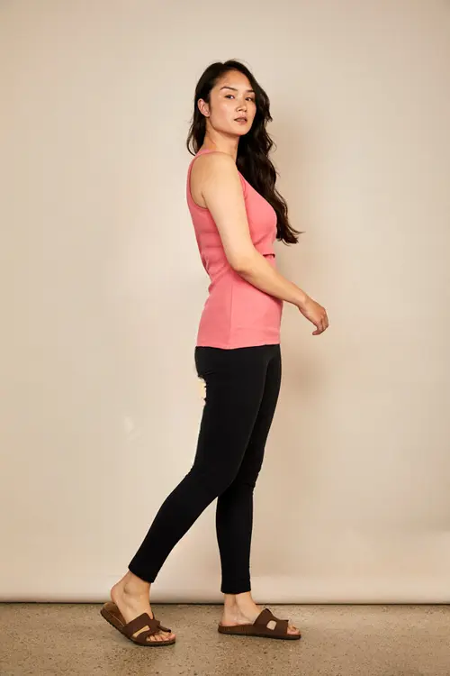 THE BSHIRT Nursing Rib Racer Vest - Rose