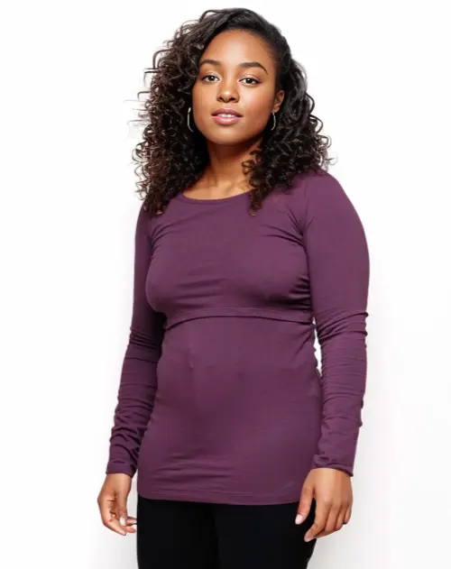 THE BSHIRT Nursing Long Sleeve Top - Plum
