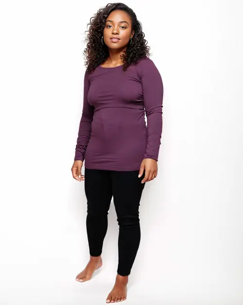 THE BSHIRT Nursing Long Sleeve Top - Plum