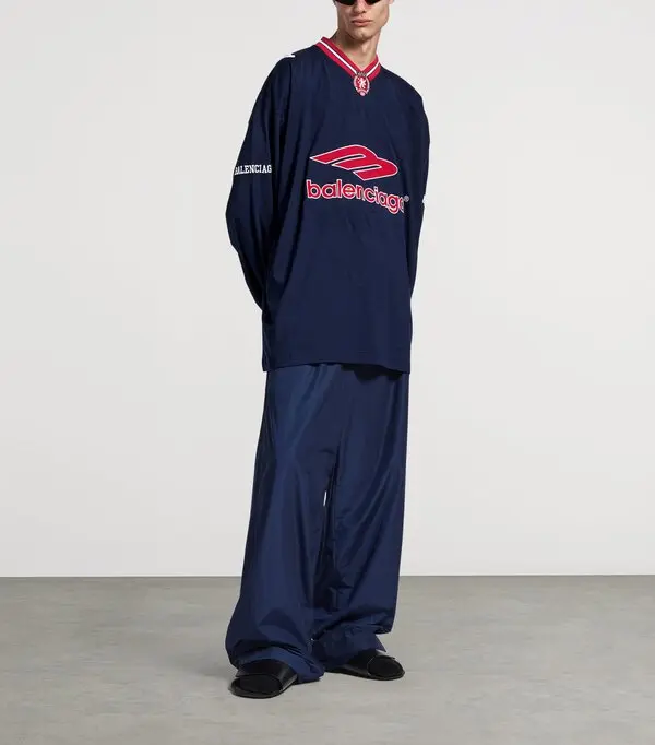 Balenciaga Oversized Tape Logo T-shirt - Blue