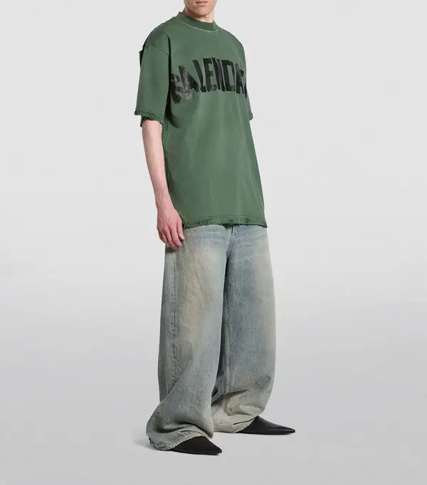 Balenciaga Oversized Logo T-shirt - Brown