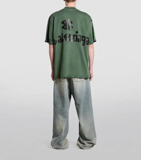 Balenciaga Oversized Logo T-shirt - Brown