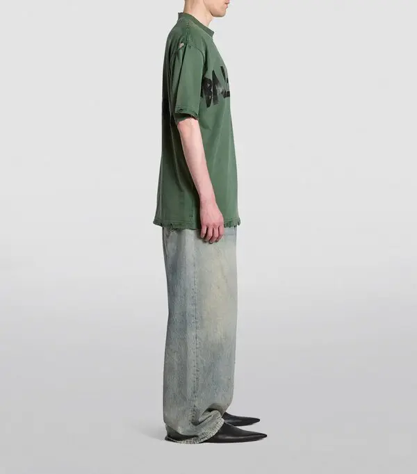 Balenciaga Oversized Logo T-shirt - Brown