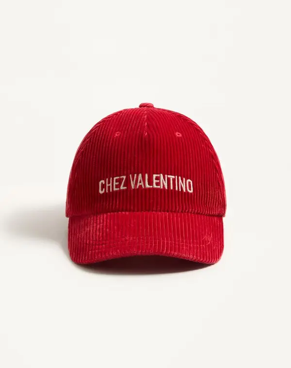 Valentino Garavani Chez Velvet Baseball Cap - Pink/butter