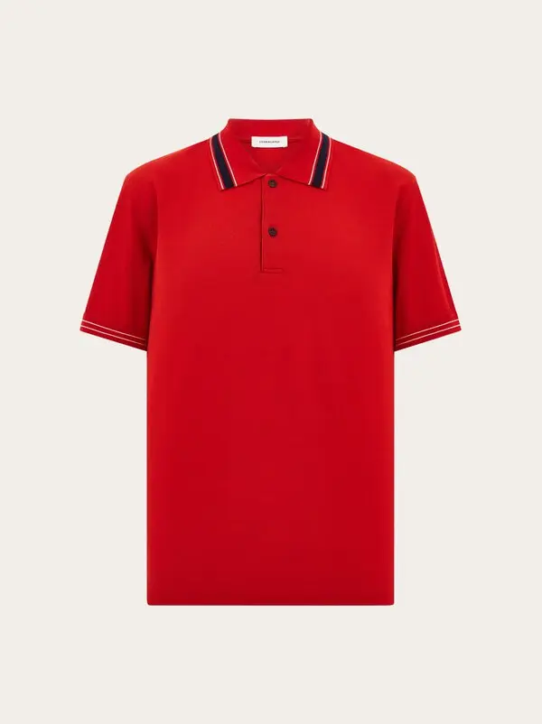 FERRAGAMO Short Sleeve Polo Shirt - Red