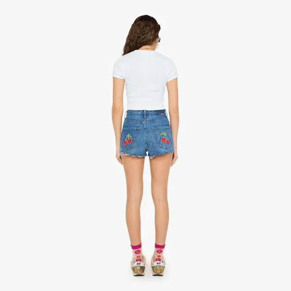 MOTHER The Tune Up Denim Shorts - Green