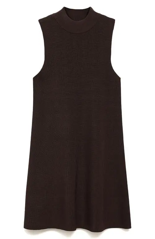 Mango Sleeveless Sweater Dress - Chocolate