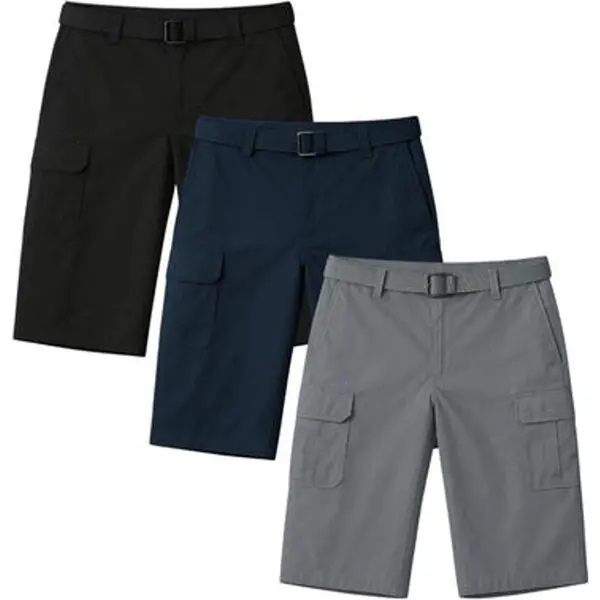 BENBEN 3-pack Belted Cargo Shorts - Black/navy/grey