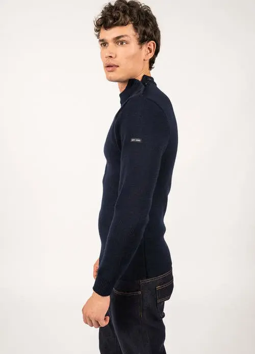 Saint James Matelot Wool Fisherman Sweater - Navy
