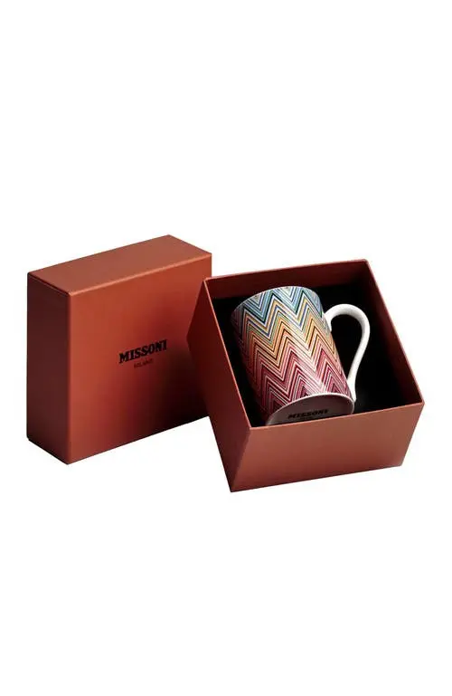 MISSONI HOME TABLEWARE Mug Cup Zig Zag In Luxury Box Jarris 156 Diam. 3", H 3.9 - Multicolor