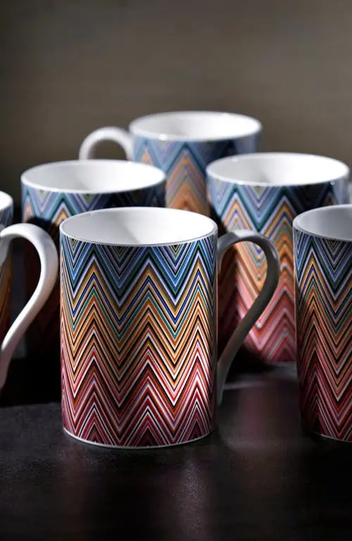 MISSONI HOME TABLEWARE Mug Cup Zig Zag In Luxury Box Jarris 156 Diam. 3", H 3.9