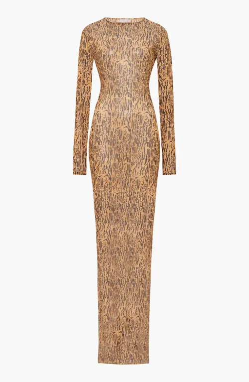 LUNA B Maxi-length Leopard Print Dress - Printed Leopard