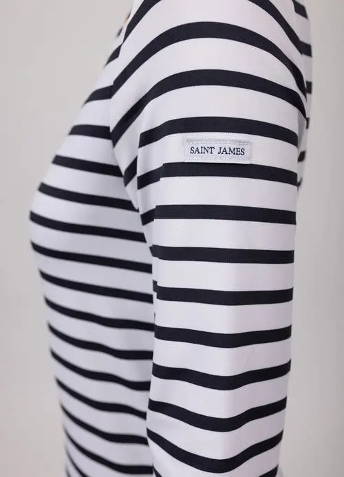 Saint James Phare Boatneck Striped Tunic - White/navy
