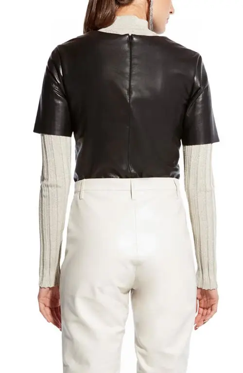 AS By DF Felicity Recycled Leather V-neck Top