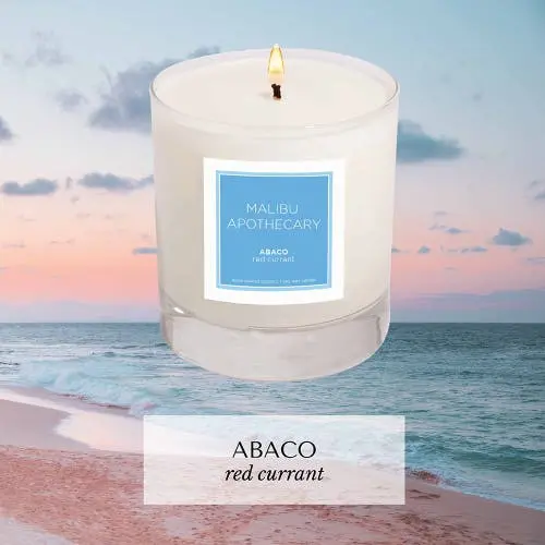 MALIBU APOTHECARY Clear Gloss X Blue Candle - Abaco