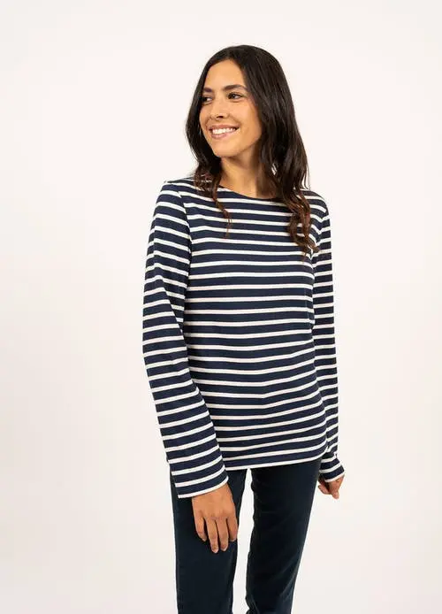 Saint James Minquiers Moderne Striped Shirt - Navy/ecru