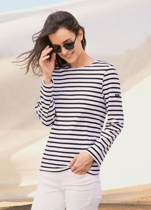 Saint James Minquiers Moderne Striped Shirt - White/black