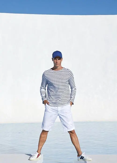 Saint James Minquiers Moderne Striped Shirt - White/navy