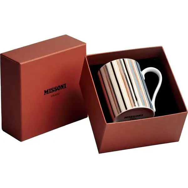 MISSONI HOME TABLEWARE Mug Cup Stripes In Luxury Box Jenkins 148 Diam. 3", H 3.9 - Multicolor