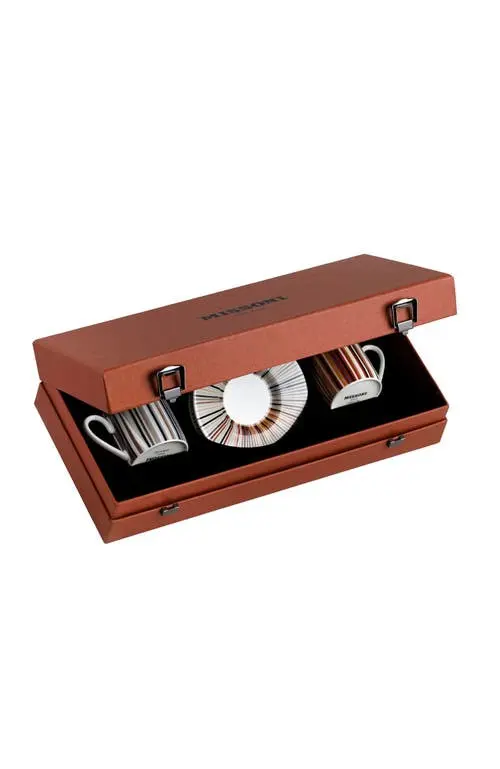 MISSONI HOME TABLEWARE Coffee Cup & Saucer Stripes Set Of 2 In Luxury Box Jenkins 148 Diam. 2.3", H 2.5", Cap. 4 Oz - Multicolor