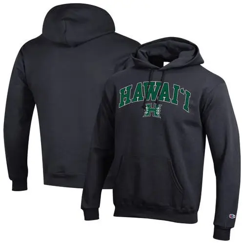 Champion Hawaii Rainbow Warriors Arched Logo Fleece Pullover Hoodie - Black