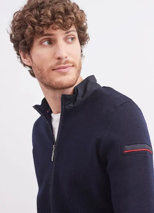 Saint James Navigateur Knit Cardigan - Navy