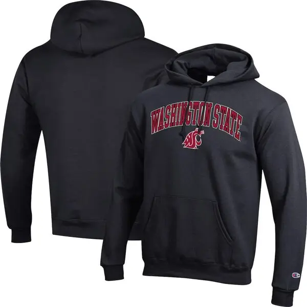 Champion Washington State Cougars Arched Logo Fleece Pullover Hoodie