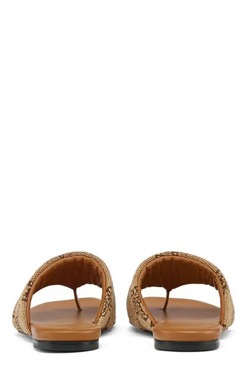 Mcm Lauretos Raffia Jacquard Flat Sandals