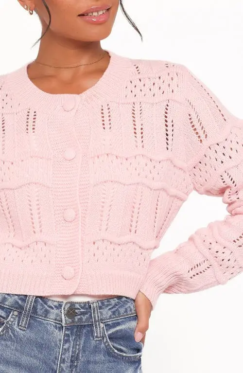 PETAL & PUP Pointelle Knit Crop Cardigan