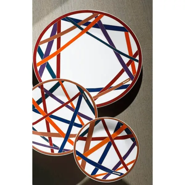 MISSONI HOME TABLEWARE Dessert Plates Nastri Set Of 2 Diam. 8.5" - Multicolor