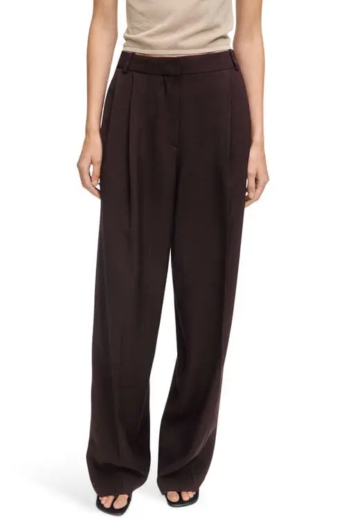 Mango Pleated Wide Leg Trousers