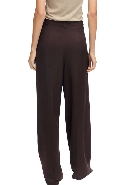 Mango Pleated Wide Leg Trousers