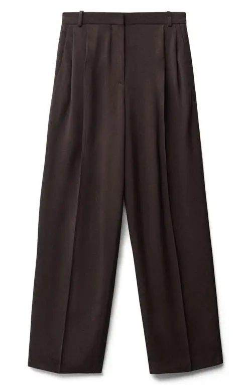 Mango Pleated Wide Leg Trousers