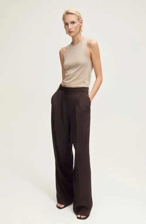 Mango Pleated Wide Leg Trousers