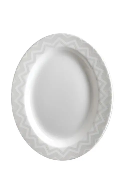 MISSONI HOME TABLEWARE Oval Dish Zig Zag Diam. 14" - White
