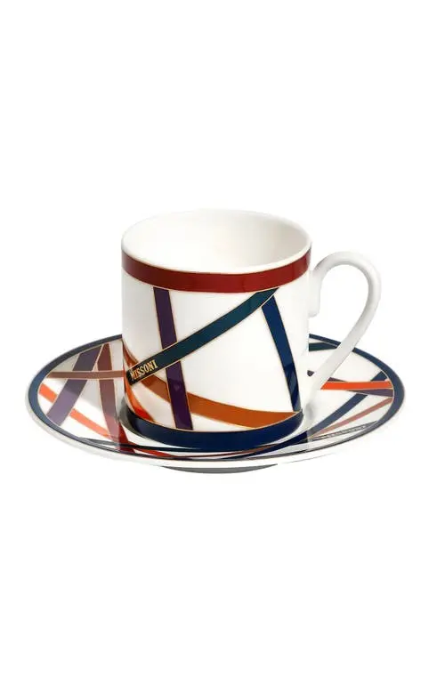 MISSONI HOME TABLEWARE Coffee Cup & Saucer Nastri Set Of 2