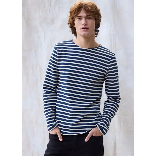 Saint James Meridien Moderne Heavyweight Breton Shirt - Navy/ecru