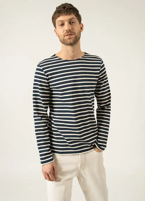 Saint James Meridien Moderne Heavyweight Breton Shirt - Navy/ecru