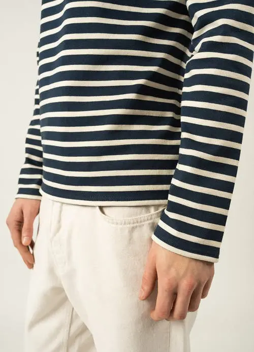 Saint James Meridien Moderne Heavyweight Breton Shirt - Navy/ecru