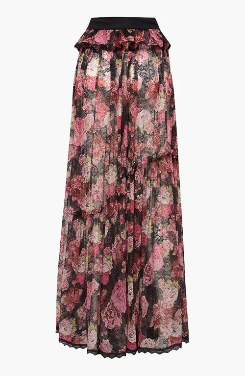 LUNA B Floral Maxi Skirt