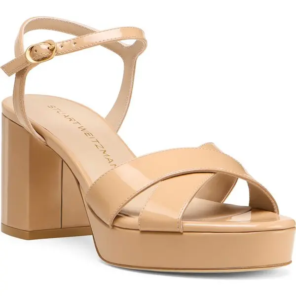 STUART WEITZMAN Dayna Platform 80 Sandal - Adobe