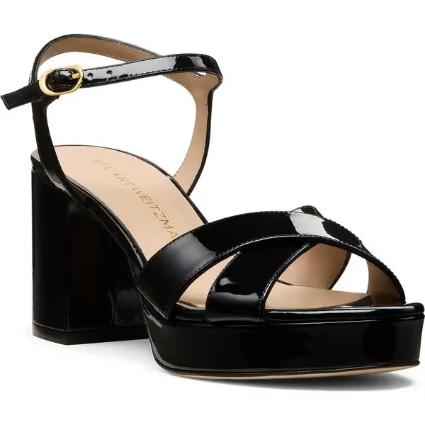 STUART WEITZMAN Dayna Platform 80 Sandal - Black
