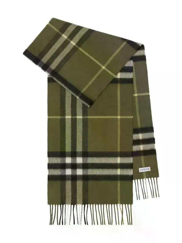 Burberry Checked Cashmere Scarf - Green